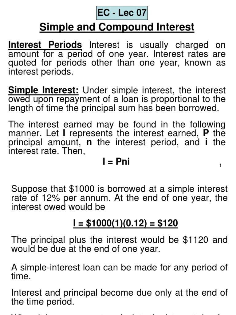 EC07 | Compound Interest | Interest