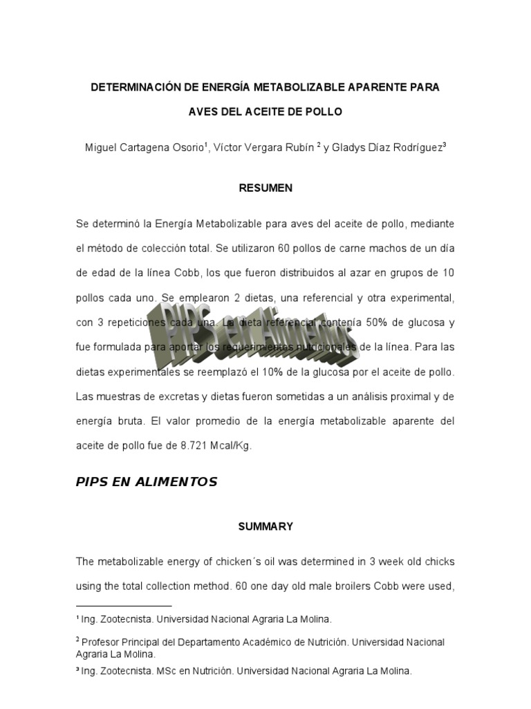 Aceite de Pollo | PDF | Petróleo | gordo