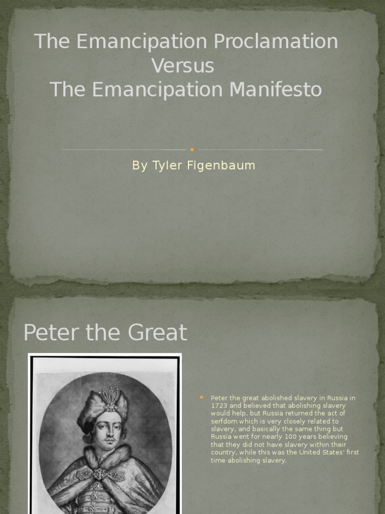 The Emancipation Proclamation Versus The Emancipation Manifesto | PDF ...