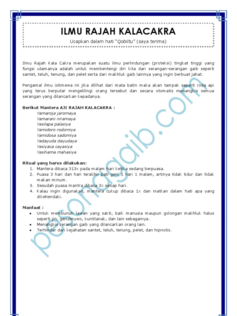 Ilmu Rajah Kalacakra | PDF