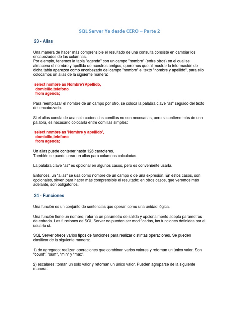 SQL Server Ya Desde CERO - Parte - 2 | PDF | Servidor SQL de Microsoft ...