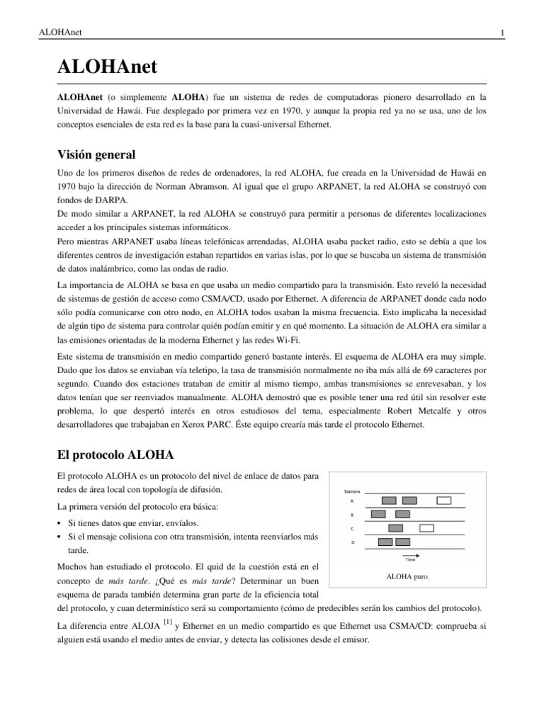 Aloha Net | PDF | Protocolos de internet | Protocolos de comunicaciones