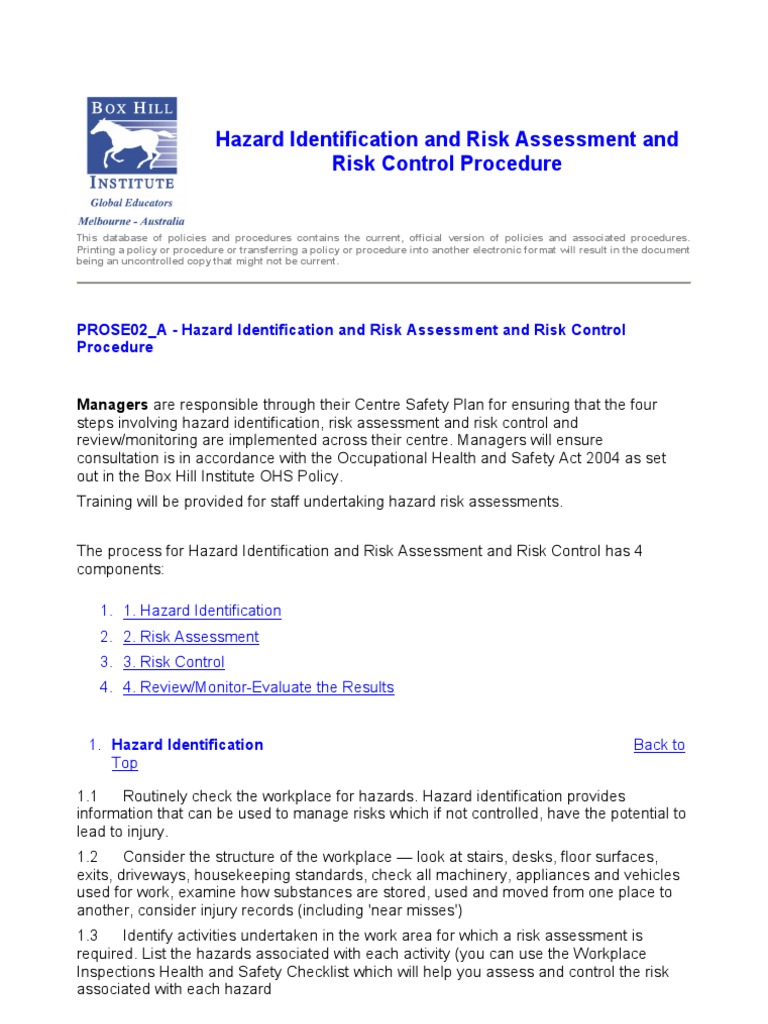 OHS Procedures | PDF | First Aid | Occupational Safety And Health