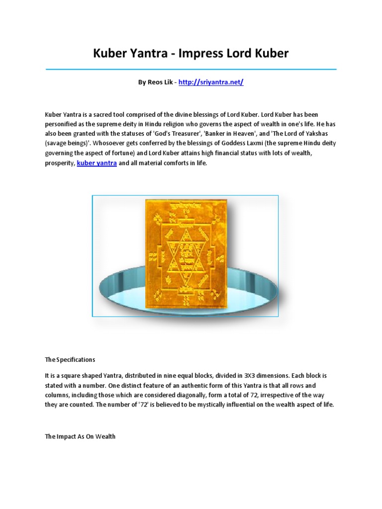 Kuber Yantra | Religious Belief And Doctrine | Religious Behaviour And ...