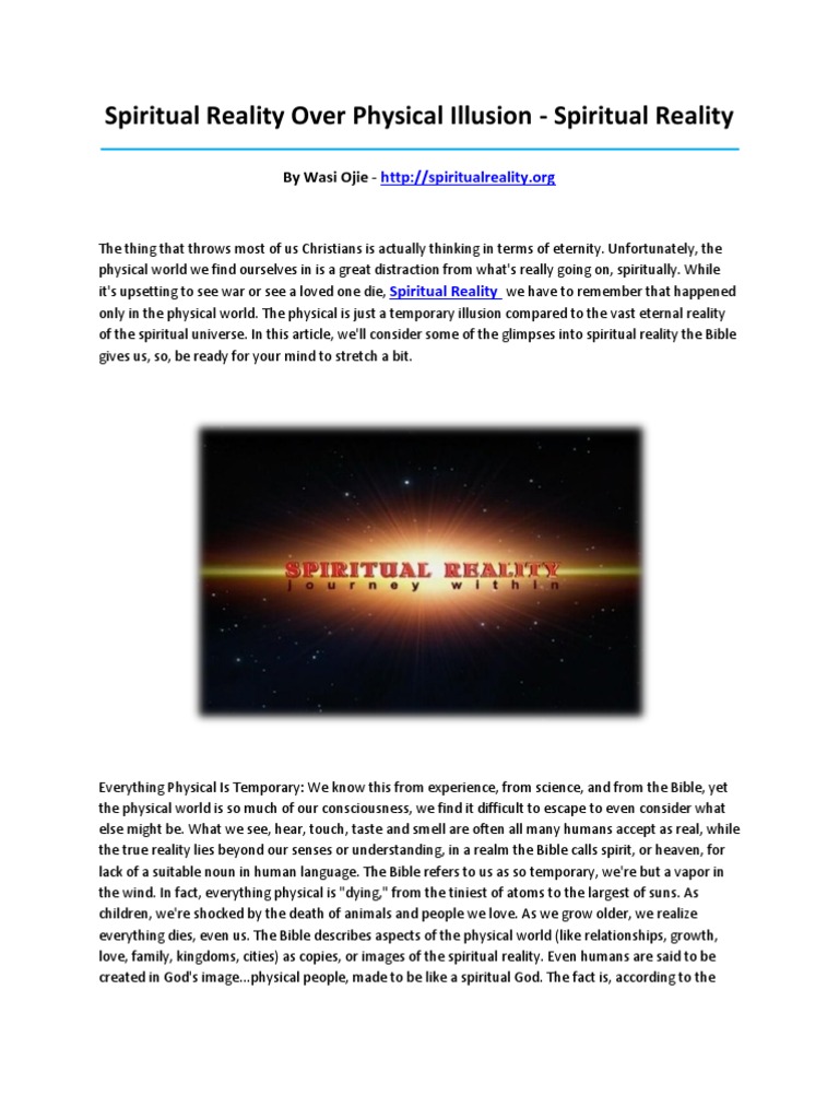 Spiritual Reality | PDF | Reality | Spirituality