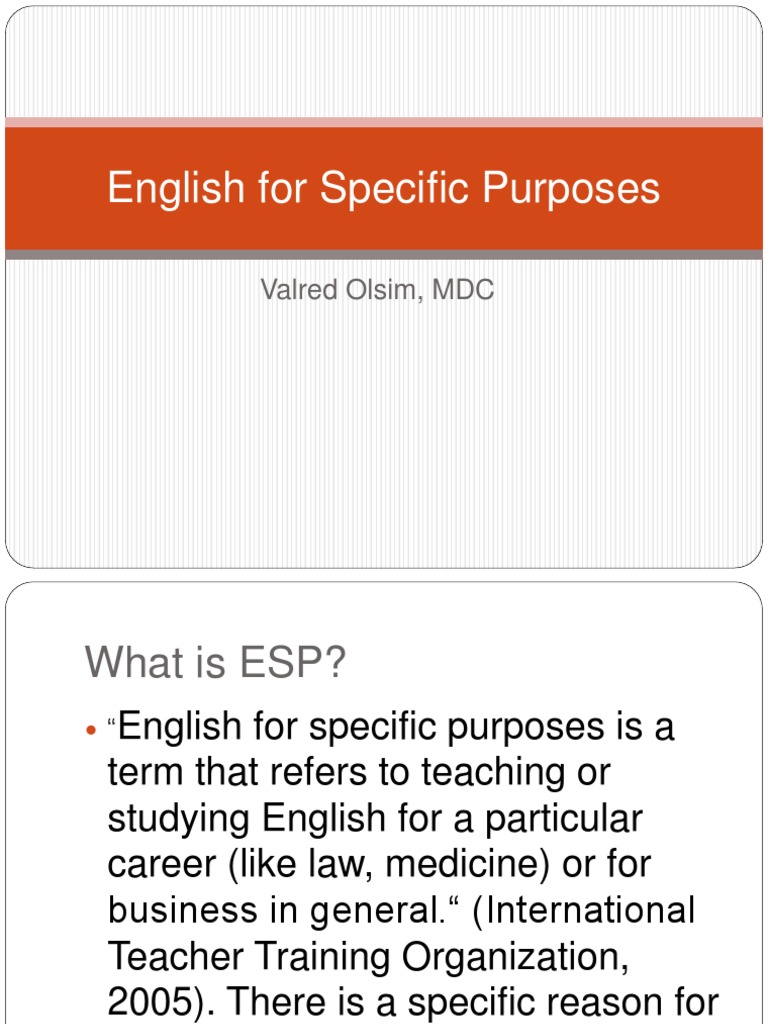 Understanding English for Specific Purposes | PDF