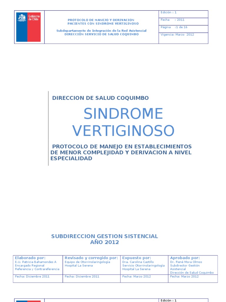Sindrome Vertiginoso | PDF | Vértigo | La enfermedad de Meniere