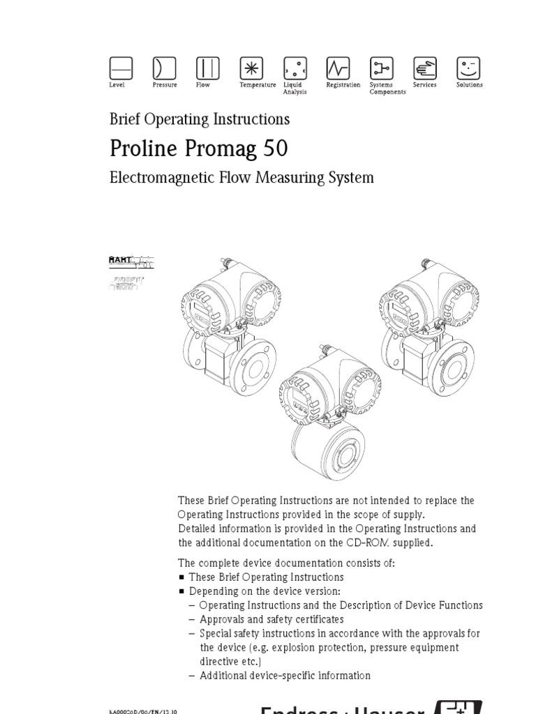 Proline Promag 50 | PDF | Cable | Screw