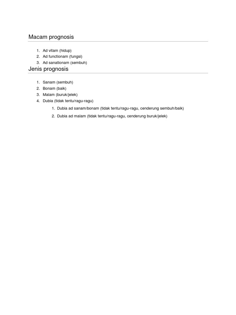 Types of Prognosis | PDF