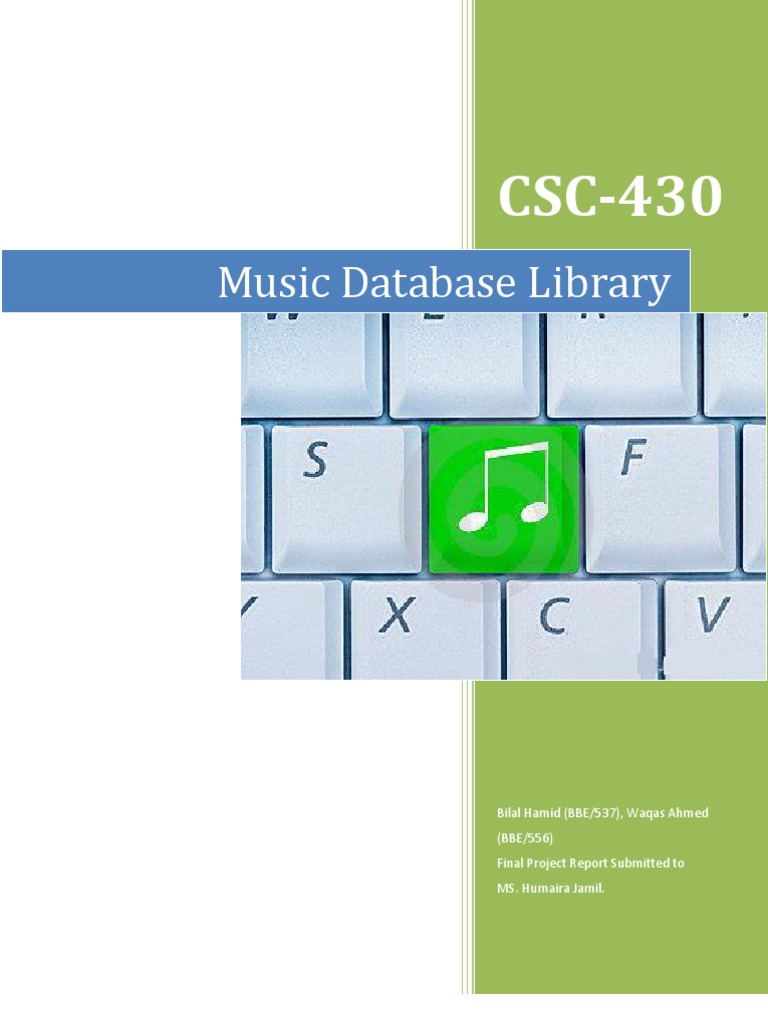 DBMS Final Report Music Database Library | PDF | Albums | Databases DBMS Final Report Music Database Library | PDF | Albums | Databases