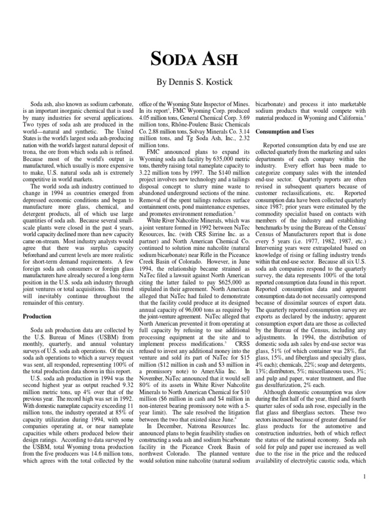 Soda Ash | PDF | Sodium Carbonate | Sodium Hydroxide
