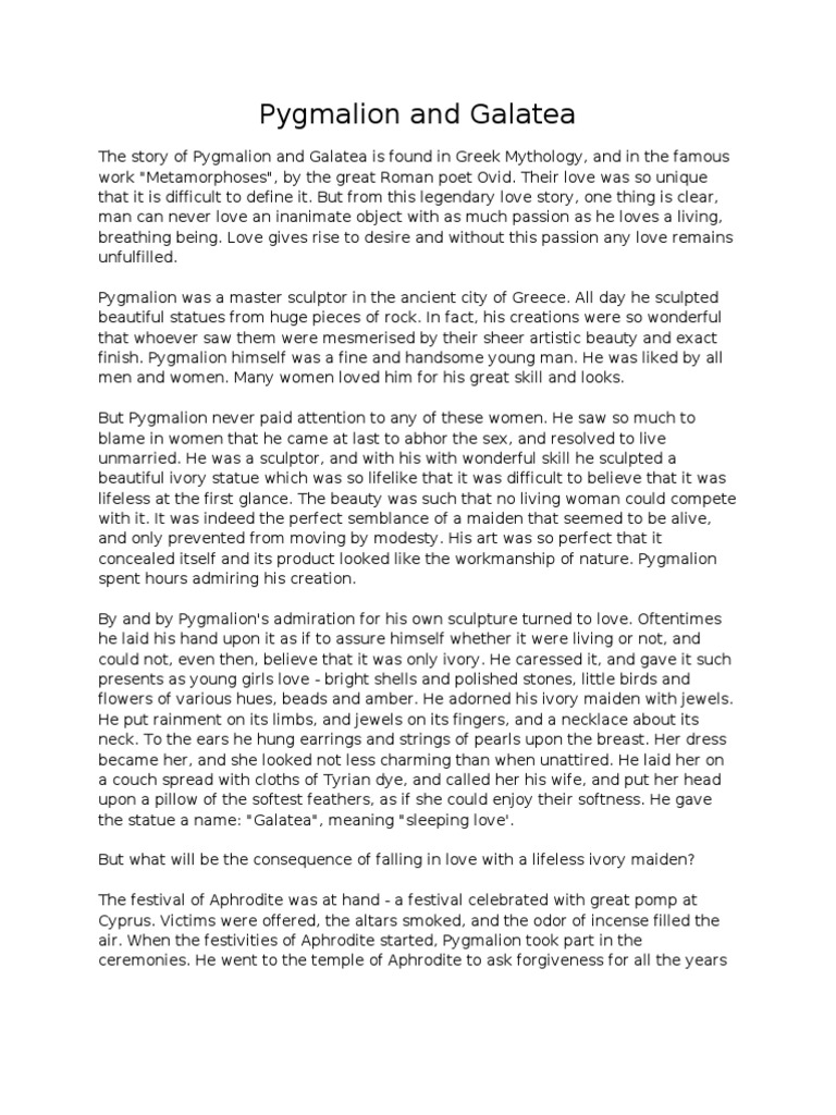 Pygmalion and Galatea | Download Free PDF | Religion And Belief