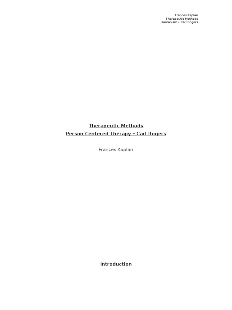 Carl Rogers' 19 Propositions of Person-Centered Therapy: A Summary of ...