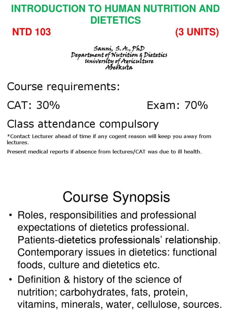 Introduction to Human Nutrition Course | PDF | Digestion | Fatty Acid