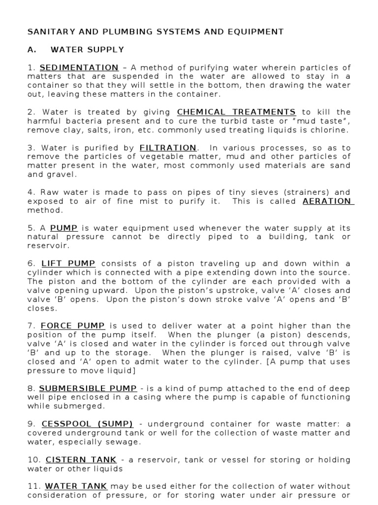 Plumbing Code Terminology | PDF | Sanitary Sewer | Plumbing