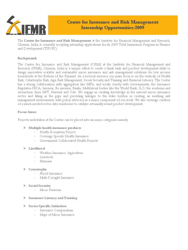 Cirm Flyer | PDF | Internship | Job Hunting
