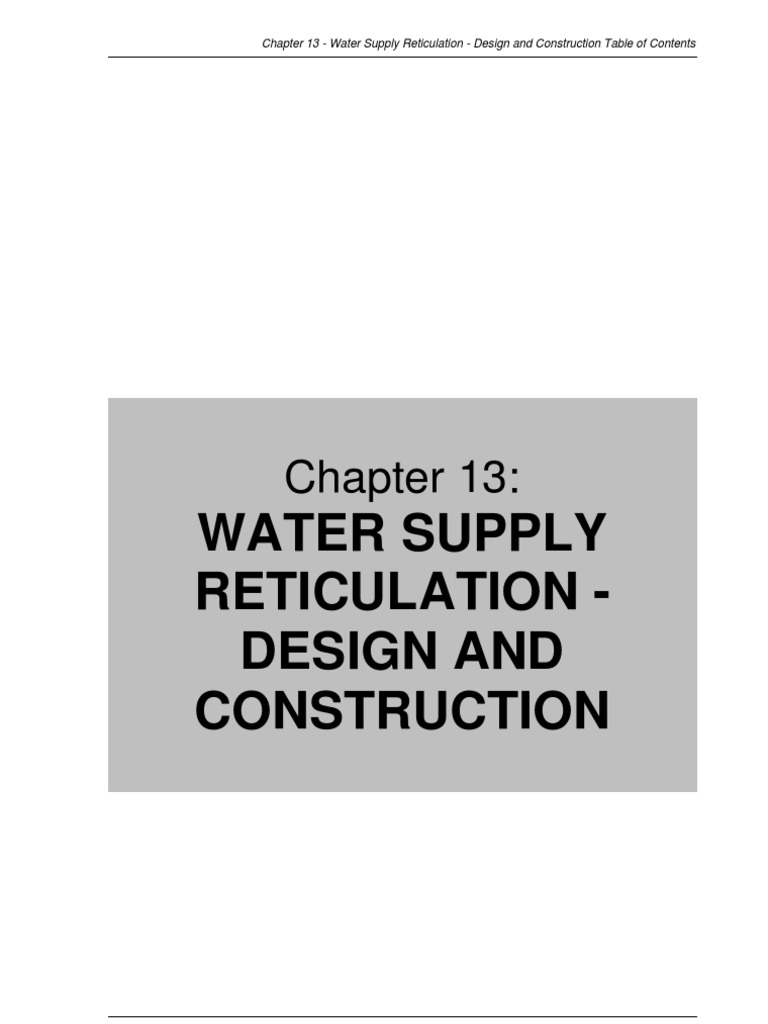 Water Supply Reticulation Design and Construction | PDF | Pipe (Fluid ...