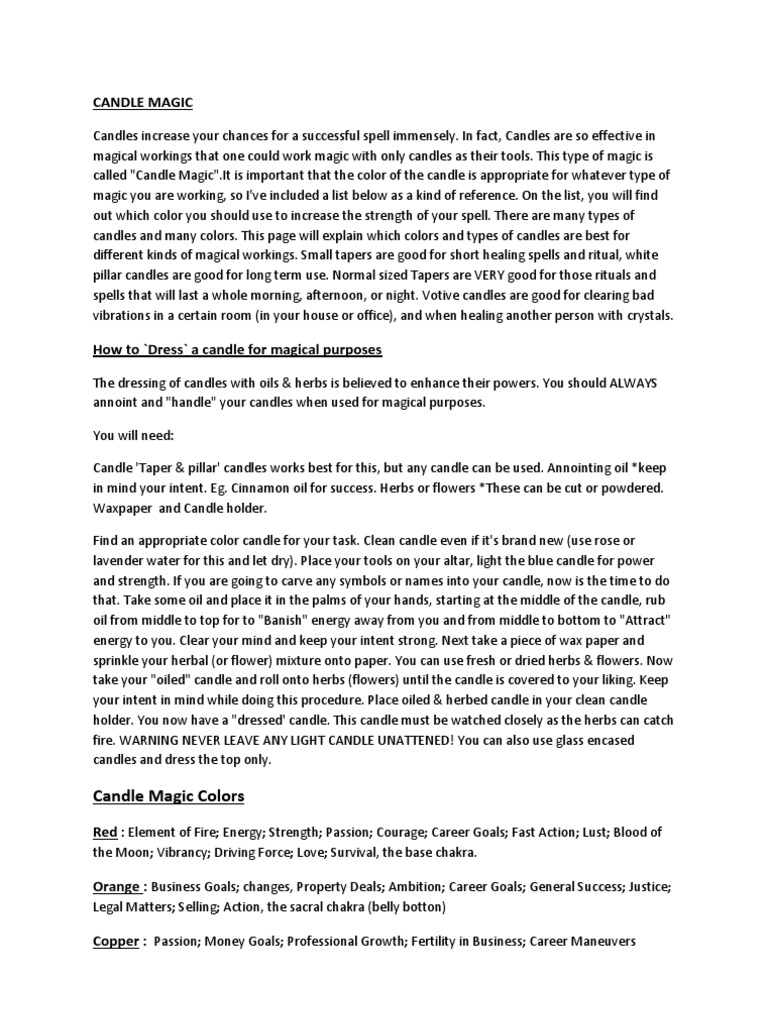 Candle Magic | PDF | Magic (Paranormal) | Candle