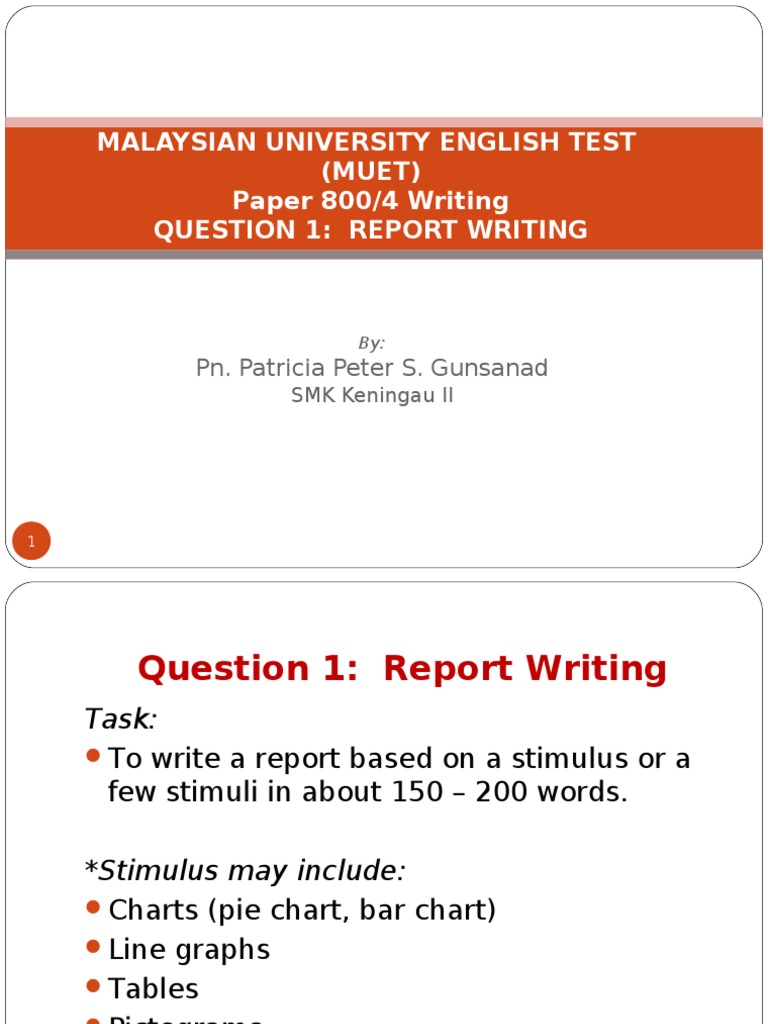 MUET Report Writing Guidelines | PDF | Bestseller | Textbook