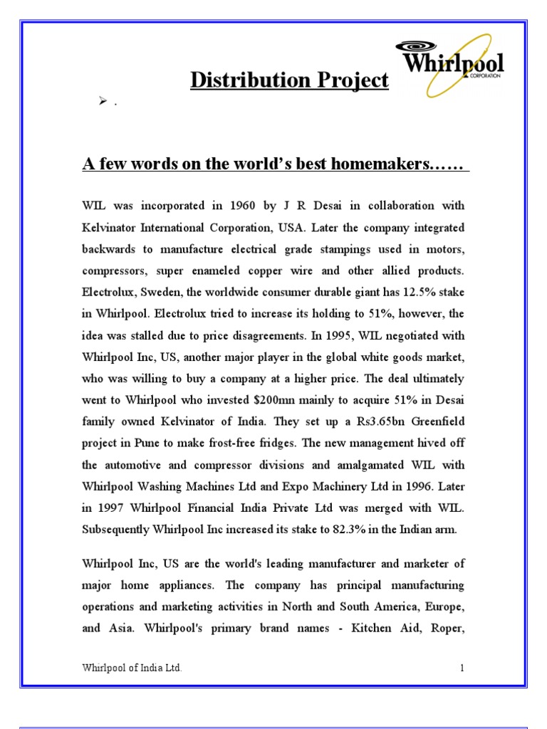 Whirlpool Faridabad Plant Overview | PDF | Brand | Retail