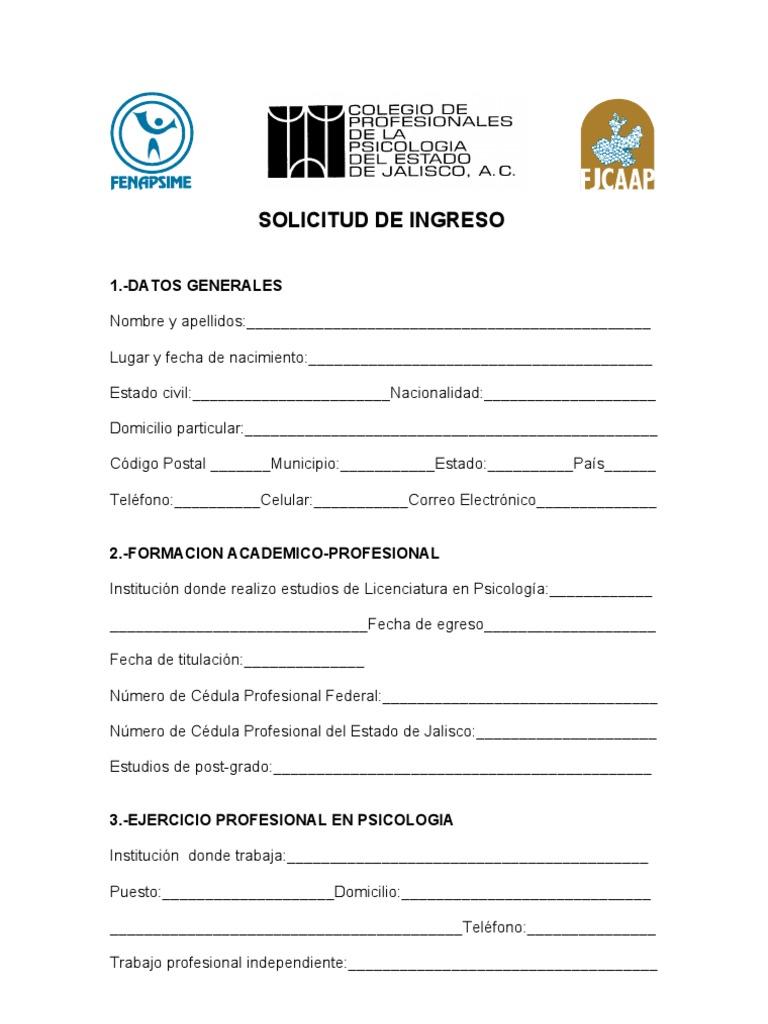 Solicitud de Ingreso Al Colegio | PDF | Sicología | Gobierno