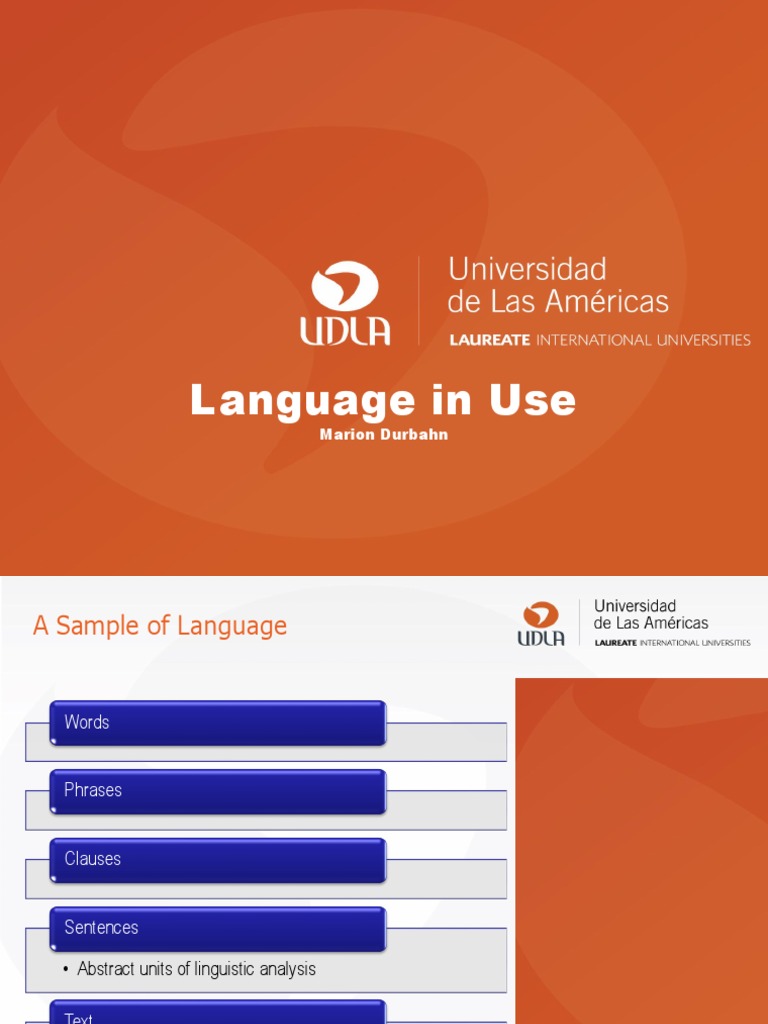 Language in Use | PDF | Context (Language Use) | Linguistics