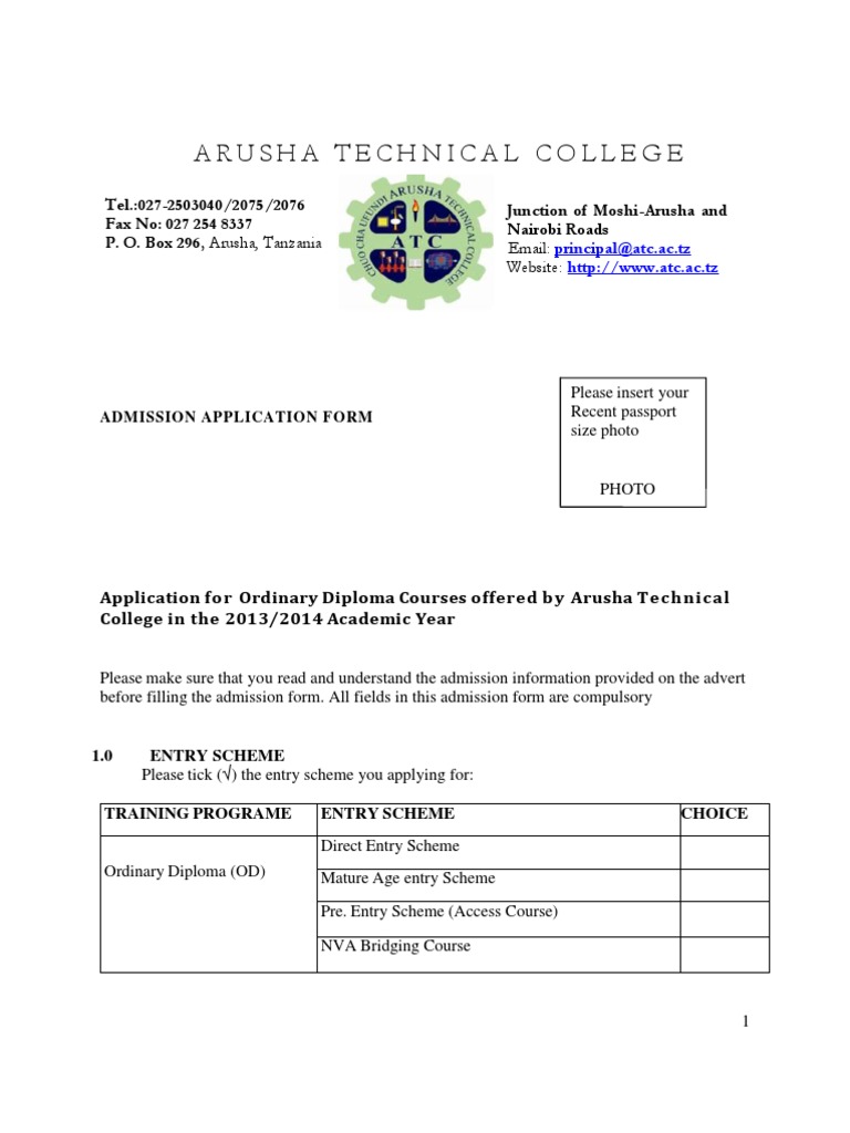 Arusha Technical College | PDF | Engineering | Science And Technology