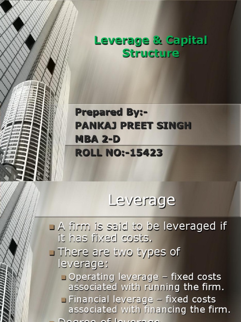 LEVERAGE | PDF | Leverage (Finance) | Capital Structure