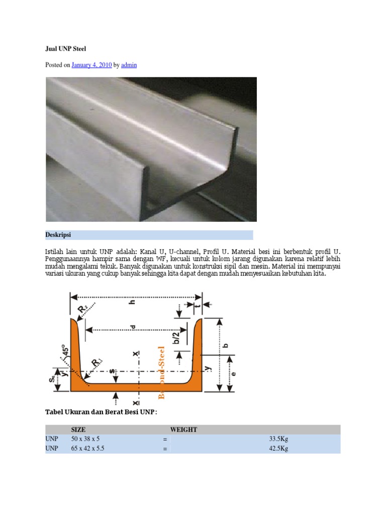 TOKO Beyond-Steel: Tabel Ukuran Berat Besi UNP Standard, 51% OFF