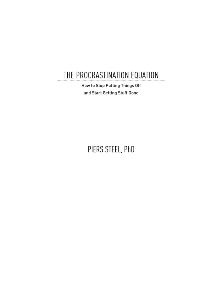 Procrastination Equation Enhancement-Steel | PDF | Procrastination ...