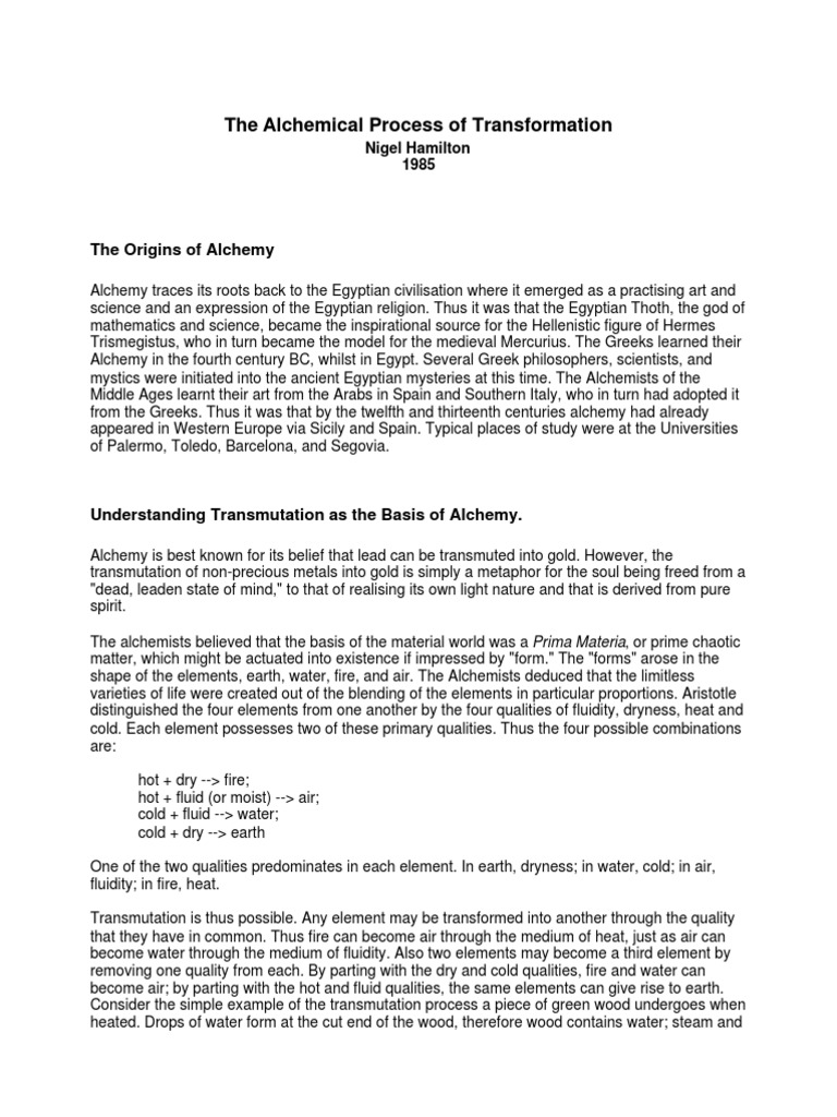 The Alchemical Process of Transformation | PDF | Alchemy | Soul