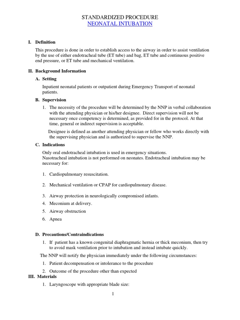 Neonatal Intubation | Health Sciences | Wellness