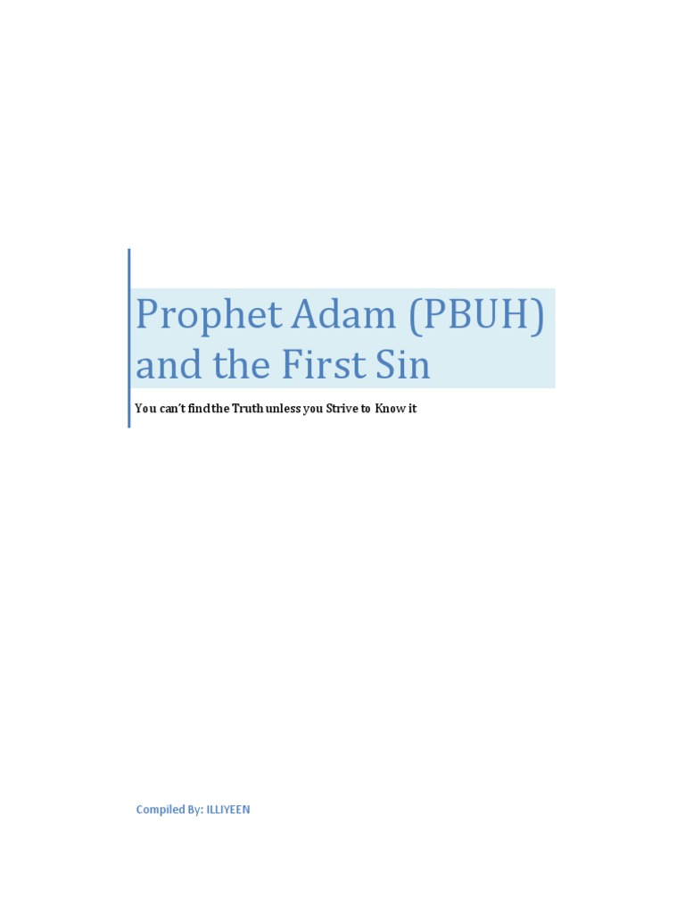 Adam (PBUH) and First Sin | PDF | God In Islam | Sin