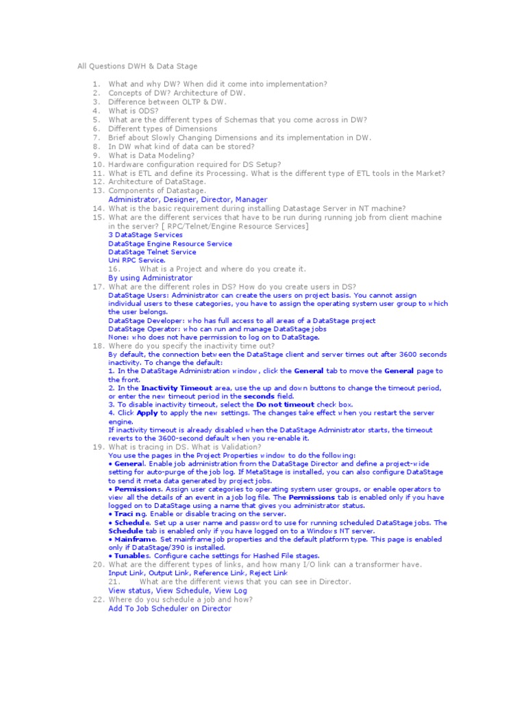 DWH & Datastage | PDF | Subroutine | Parameter (Computer Programming)