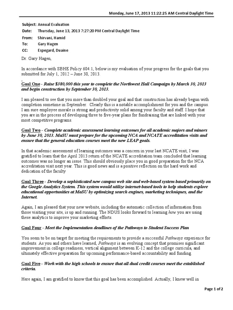 2013 Gary Hagen Evaluation | PDF | Business | Students