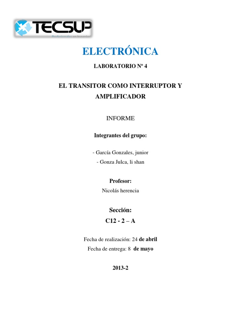 Electronica 4 IMPRI | PDF | Transistor | Transistor de unión bipolar