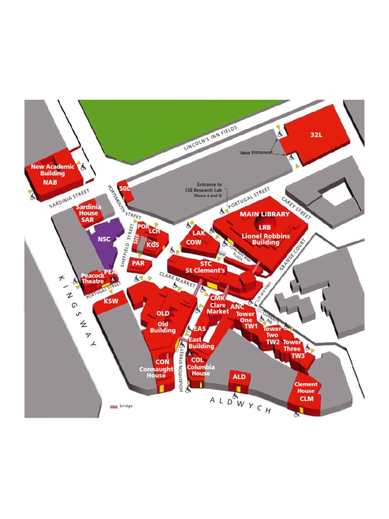 A Site Map of London School of Economics (LSE) Campus Depicting Key ...
