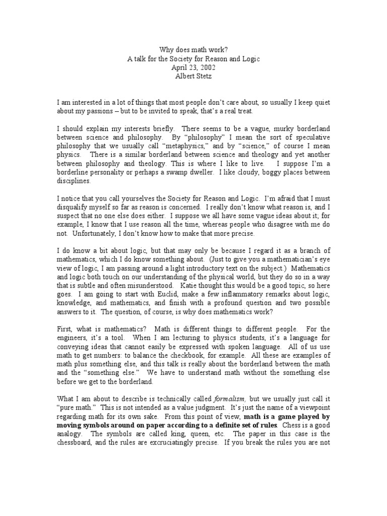 Why Does Math Work | PDF | Axiom | Line (Geometry)