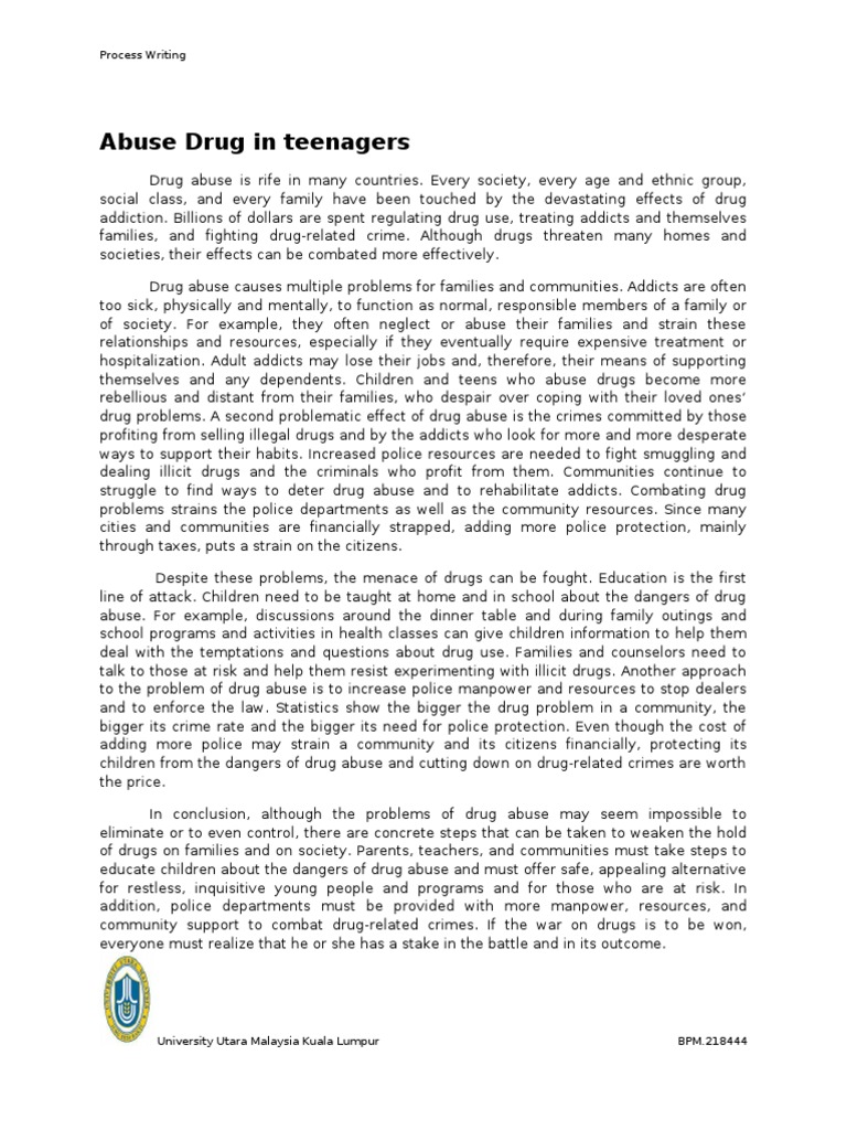 Drug Abuse Among Teens | PDF | Substance Abuse | Adolescence