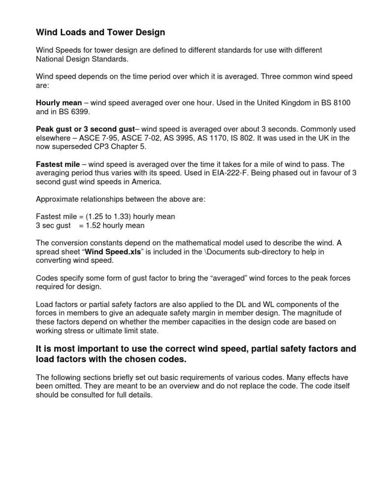 Tower Design Codes | PDF | Wind Speed | Wound