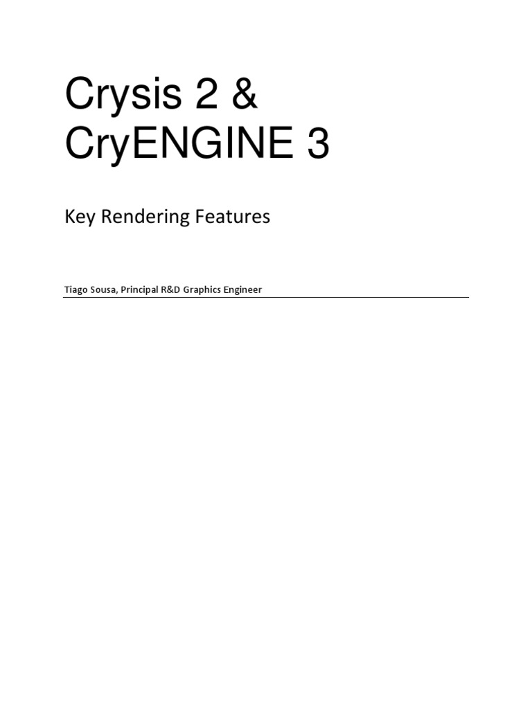 Crysis 2 Key Rendering Features PDF | PDF | Rendering (Computer Graphics) | Stereoscopy