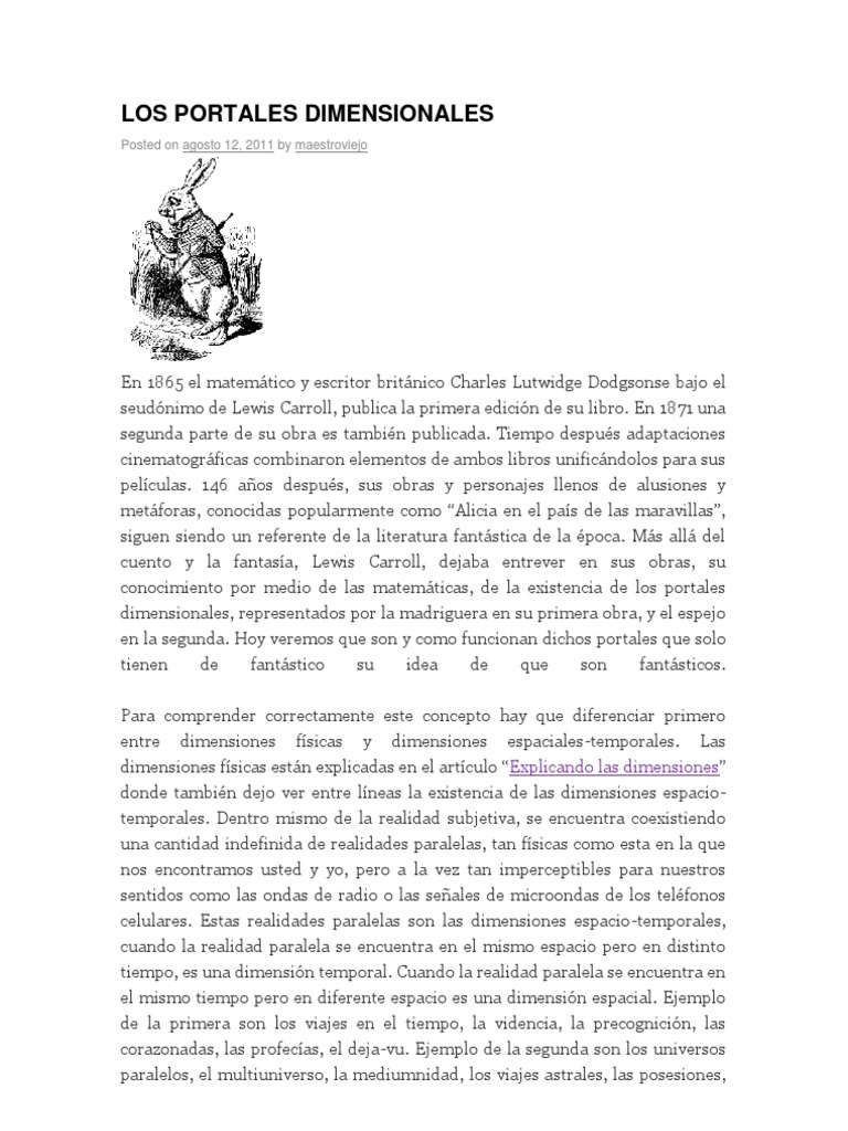 Los Portales Dimensionales | PDF | Dimensión | Fantasía