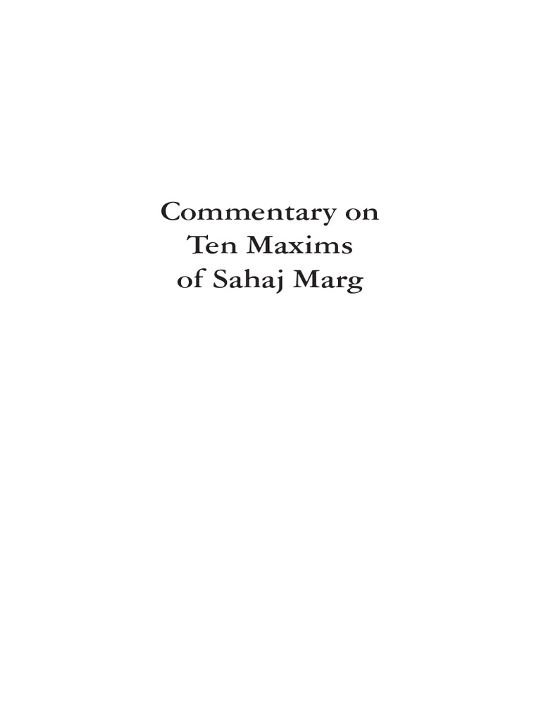 Commentary On 10 Maxims | PDF | Anger | Love