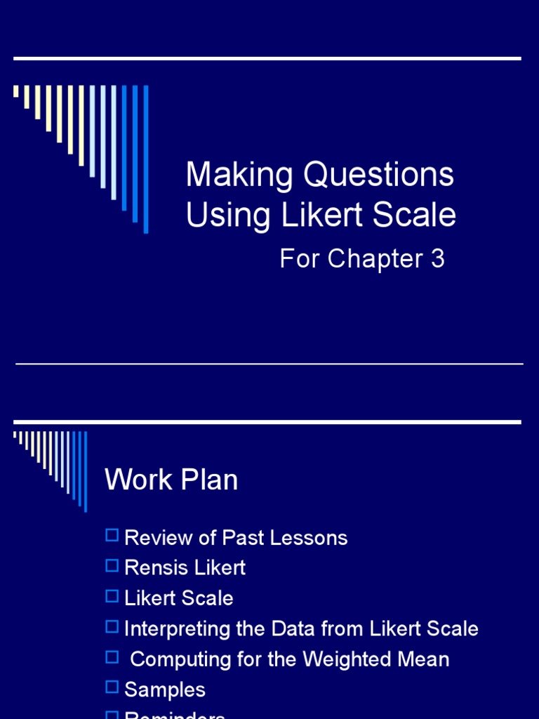 Making Questions Using Likert Scale | PDF | Likert Scale | Weighted ...