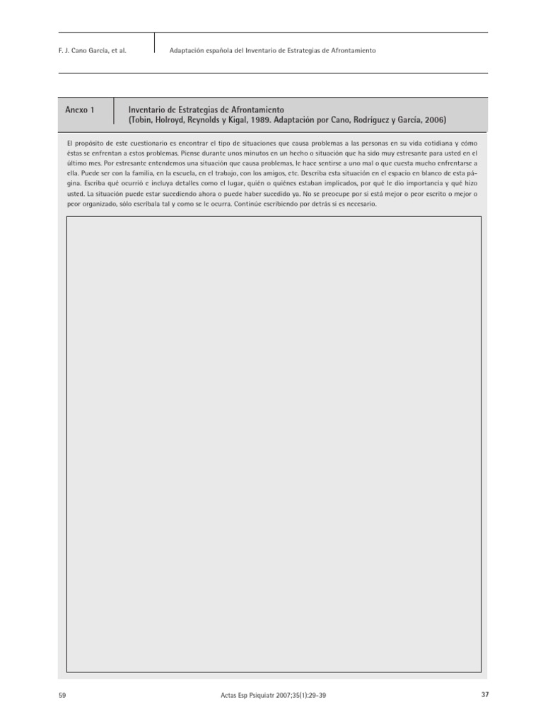 Inventario de Estrategias de Afrontamiento