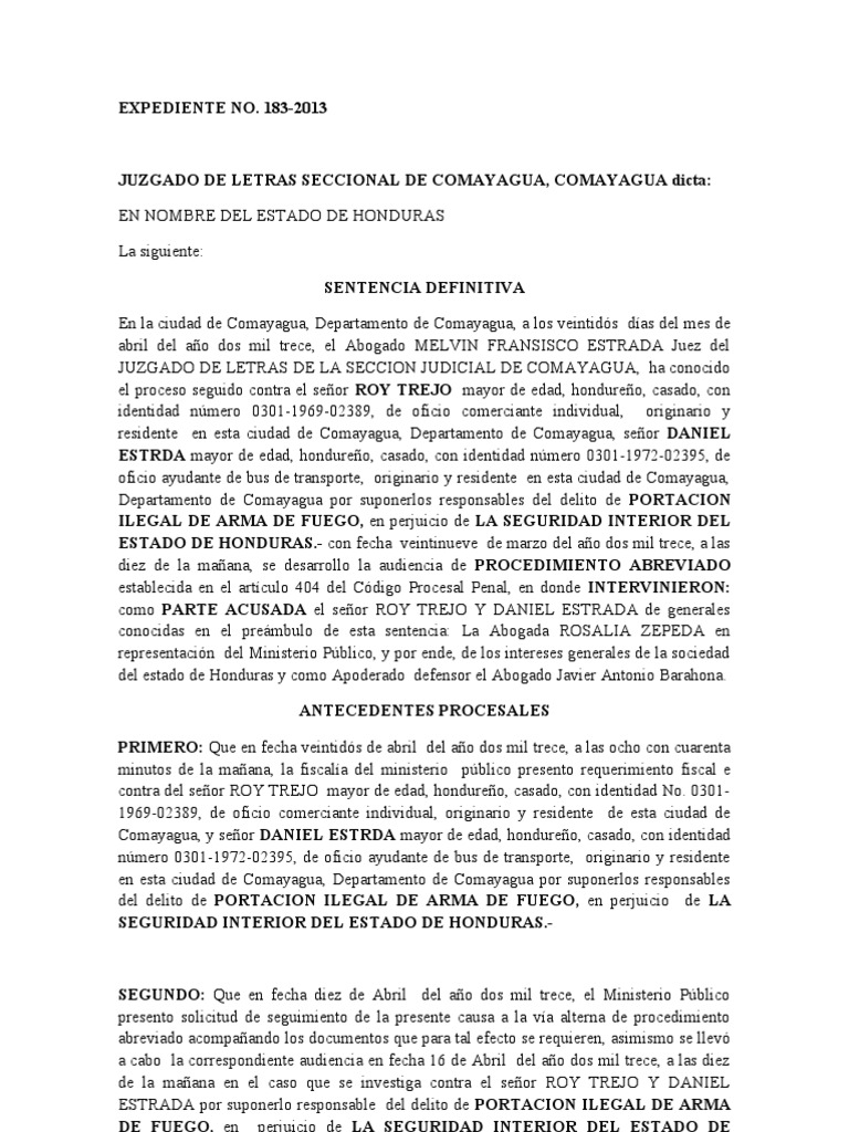 Sentencia Definitiva | PDF | Castigos | Derecho penal