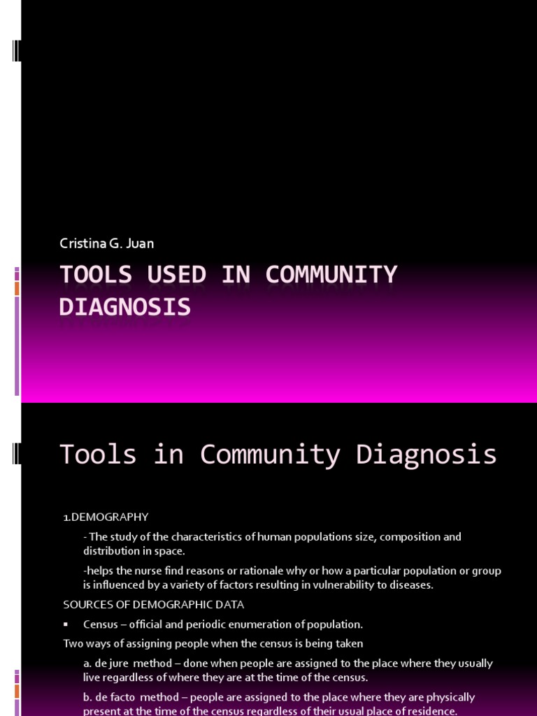 Tools Used in Community Diagnosis | PDF | Census | Epidemiology