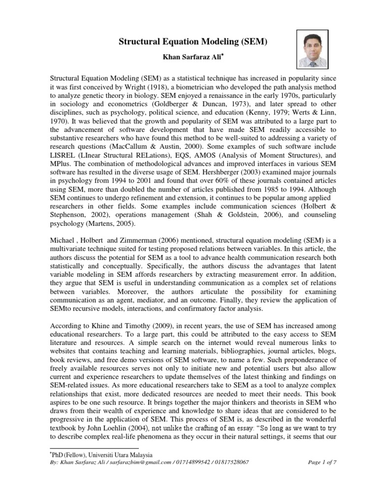 Structural Equation Modeling | Download Free PDF | Structural Equation Modeling | Correlation ...