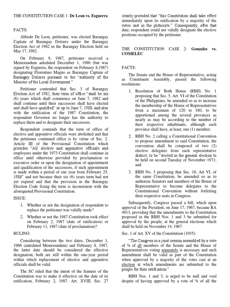 Consti Cases | PDF | Social Science | Law