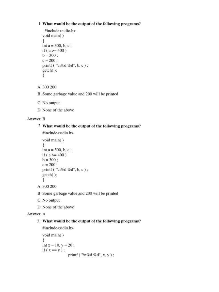 CF Chap2 Engineering Fe Mcq's | PDF | Control Flow | C (Programming Language)